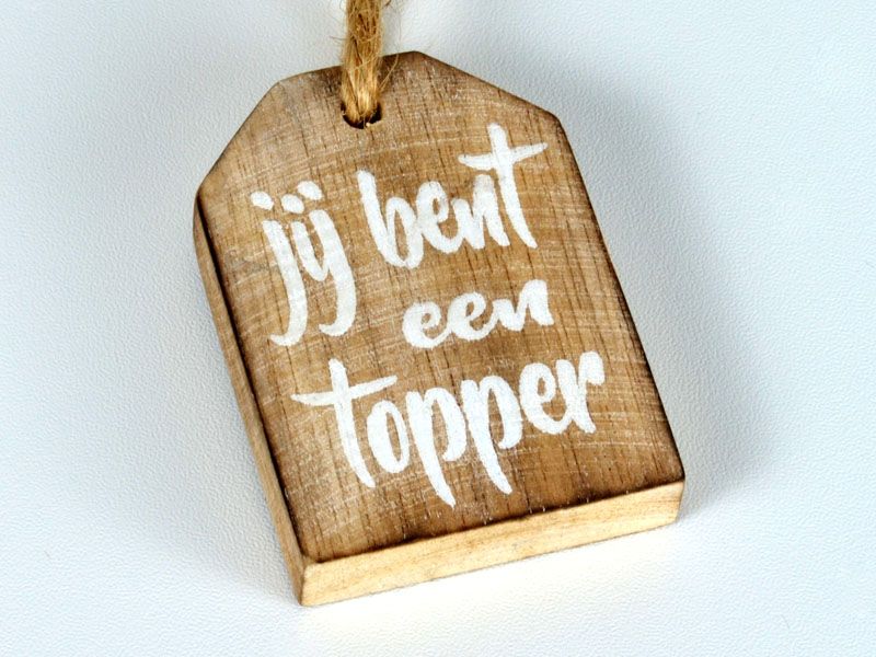 Mini label 'Jij bent een topper' - Bij Chris